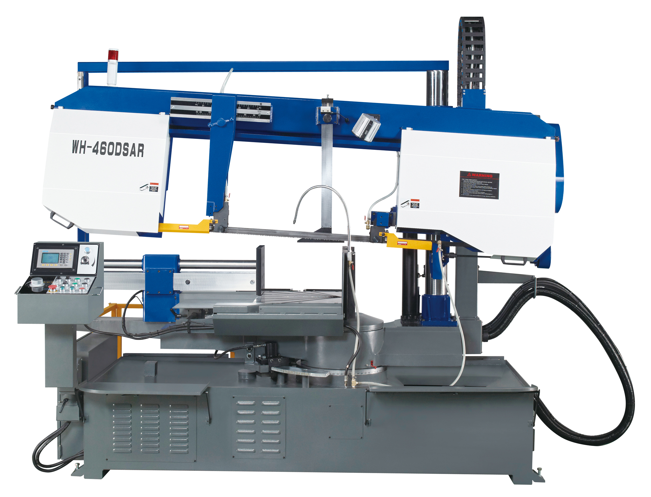 18" Double Miter Cutting Band Saw - Semi-Auto | Way Train Band Sawing ...